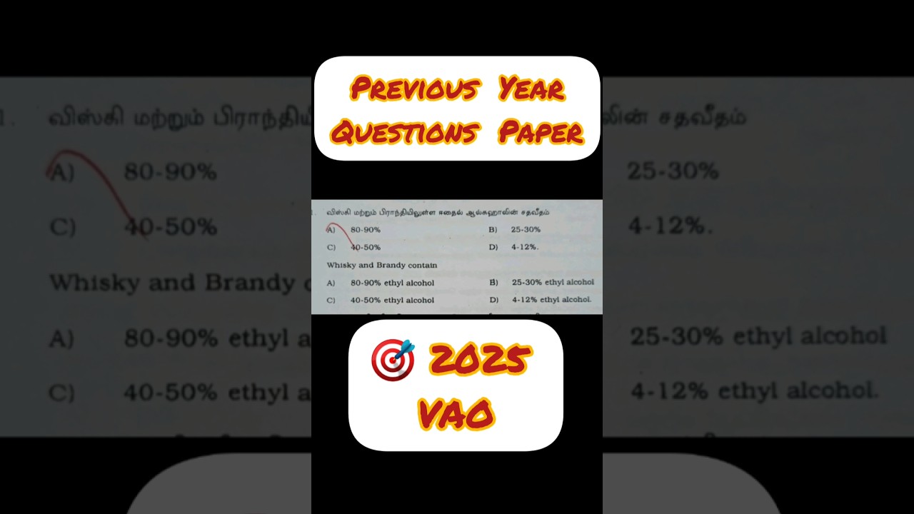 Previous year question paper | 🎯 2025 VAO #gk #tnpsc #grpup4 #vao # ...