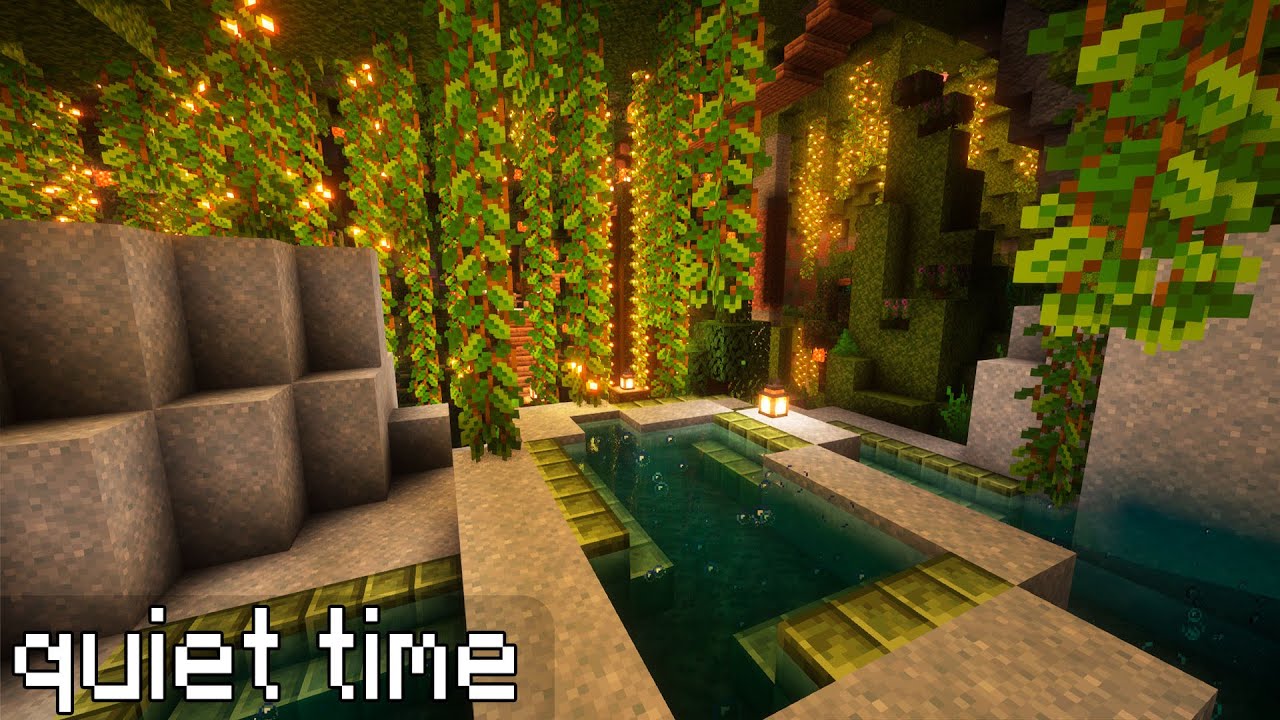 A hidden paradise awaits... (Minecraft music, cave & lake ambience ...