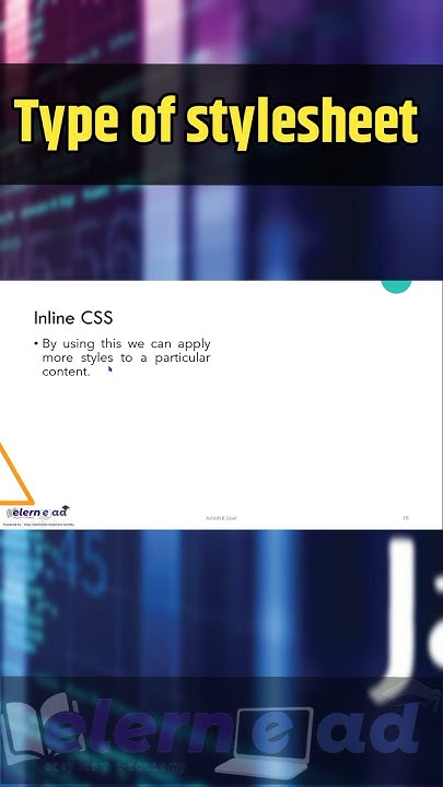Types of Stylesheet in CSS #bca #coding #computerlanguage #viralvideos ...