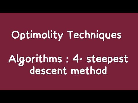 Algorithms : 4- steepest descent method - YouTube