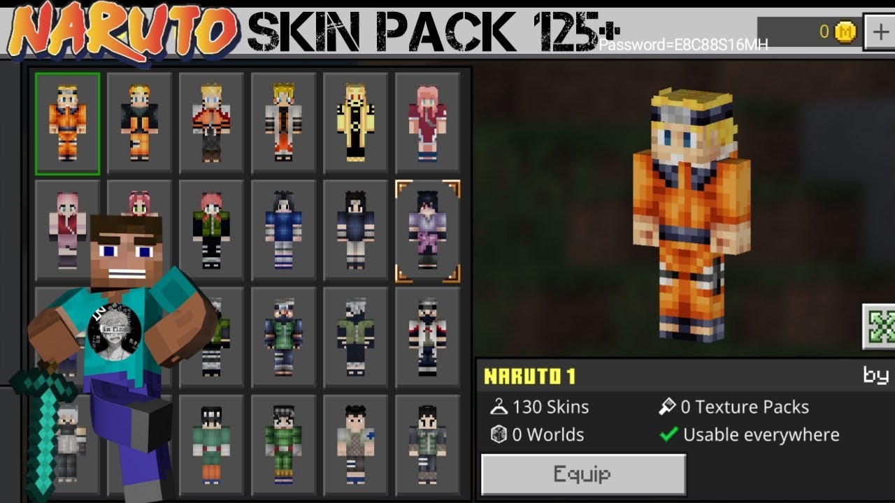 Minecraft skin pack of Naruto - YouTube