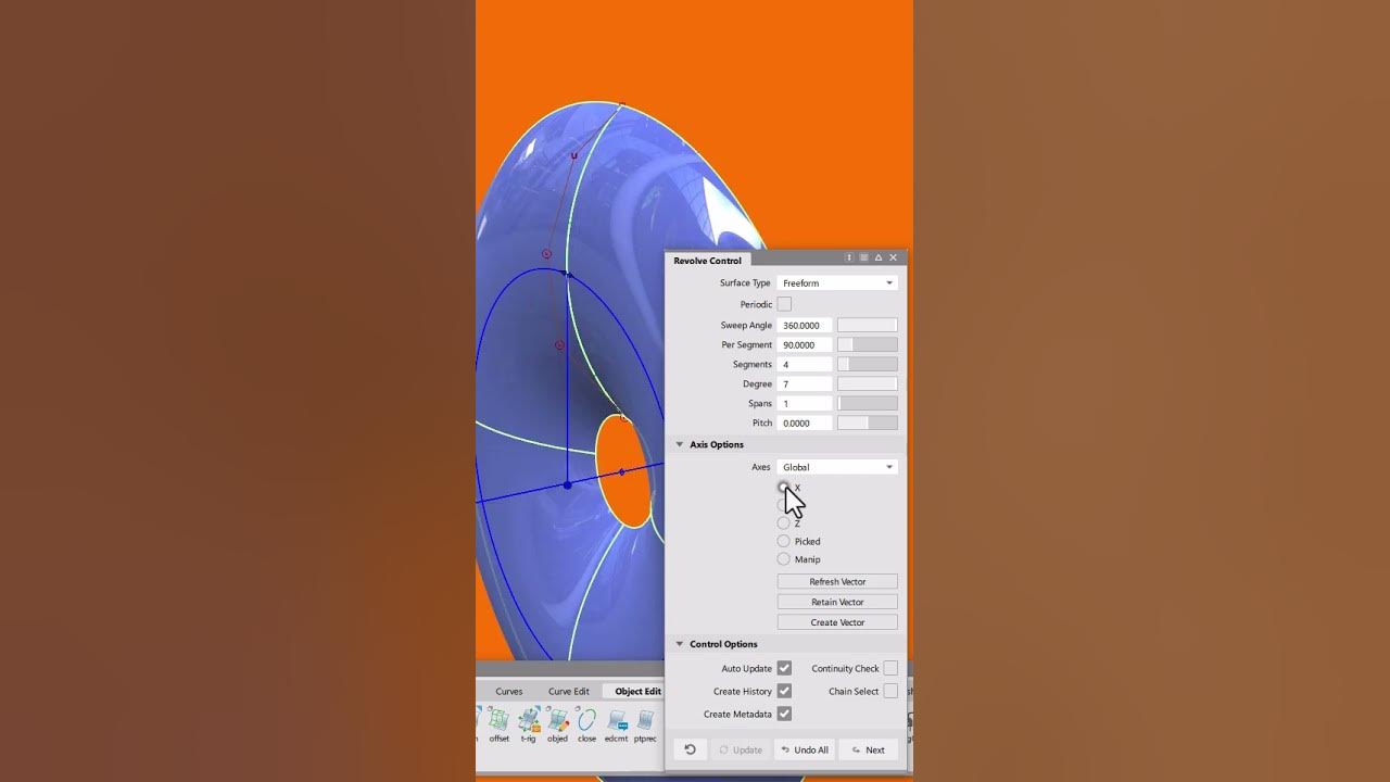 Autodesk Alias Tutorial: Revolve with history #aclasssurfacing #aliastutorial #surfacing - YouTube
