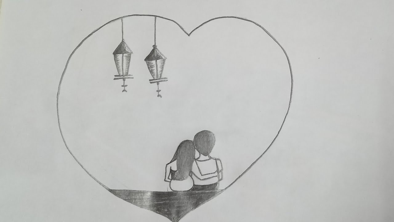 How to draw a couple in love with pencil/easy couple drawing. - YouTube