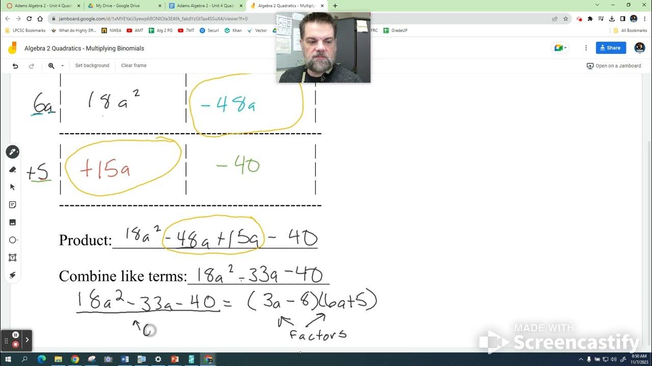 Algebra 2 Quadratics - Multiply Binomials Example 1 - YouTube