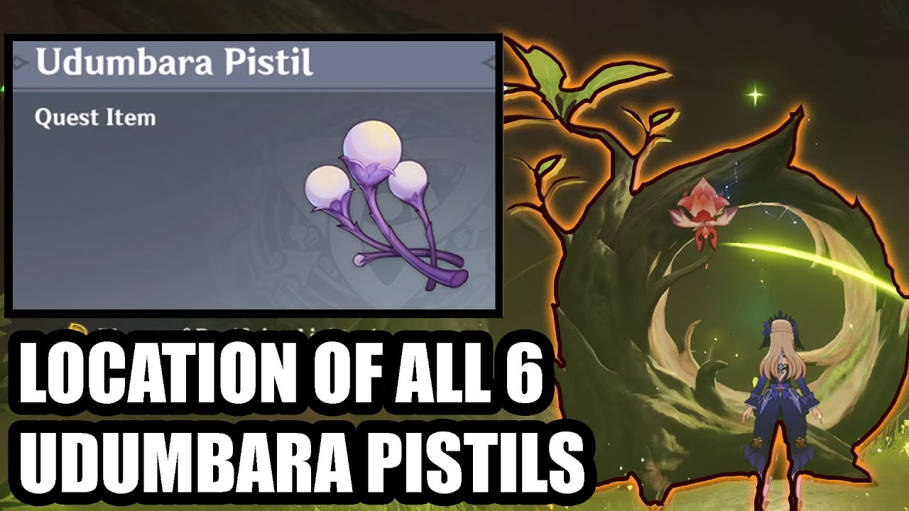 Udumbara Pistil Locations (All 6 Flowers) - Genshin Impact - YouTube