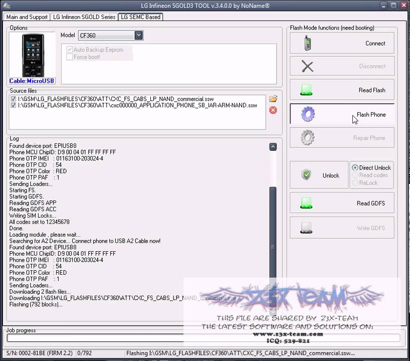 LG CF360 Unlocking and Flashing by LG Sgold Tool 3.4 - YouTube