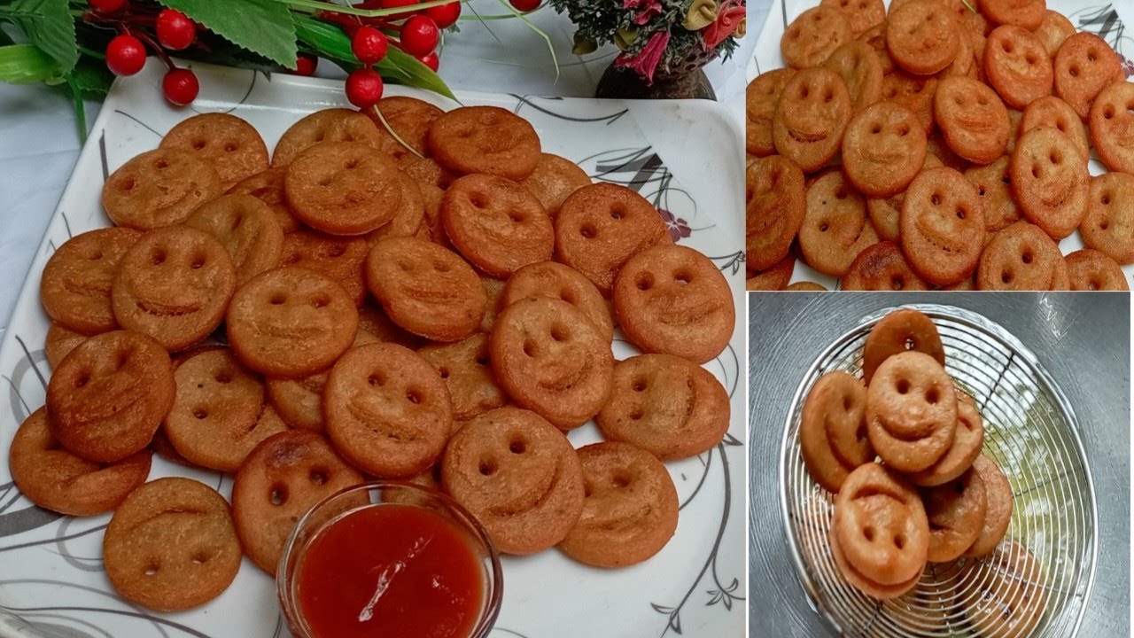 পটেটো স্মাইলি/Homemade Potato Smiley/ Easy Evening Snacks Idea For Kids ...