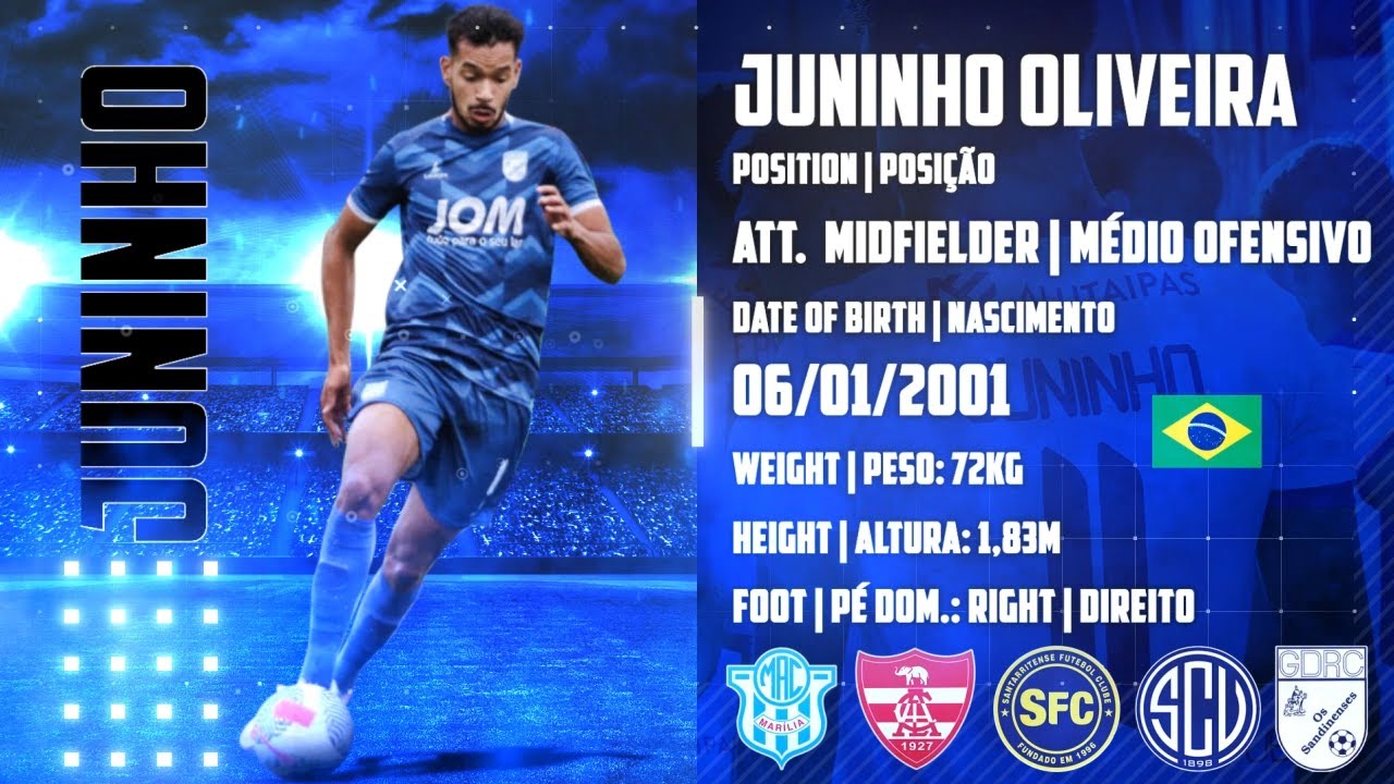 Juninho Oliveira ⚽ Attacking Midfielder | Médio Ofensivo ⚽ Highlights 2023/24 - YouTube