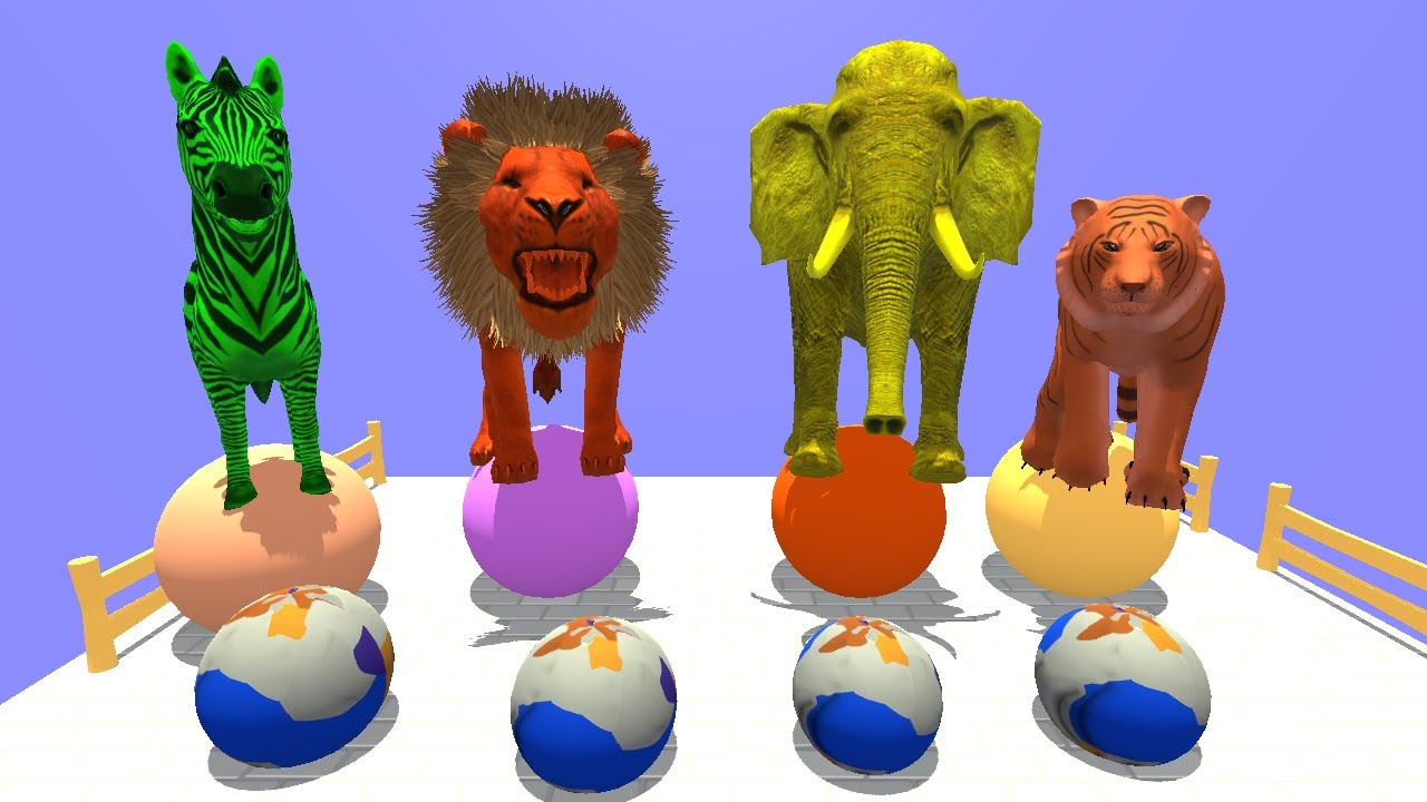 Animals Ball Game - Funny Animals Playing in Forest | Animals Cartoons ...