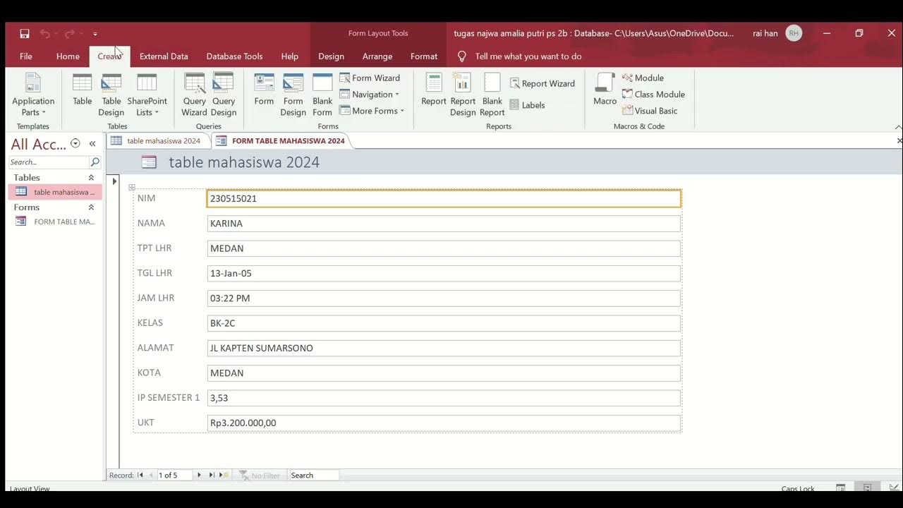 Tutorial dasar membuat database di ms access - YouTube