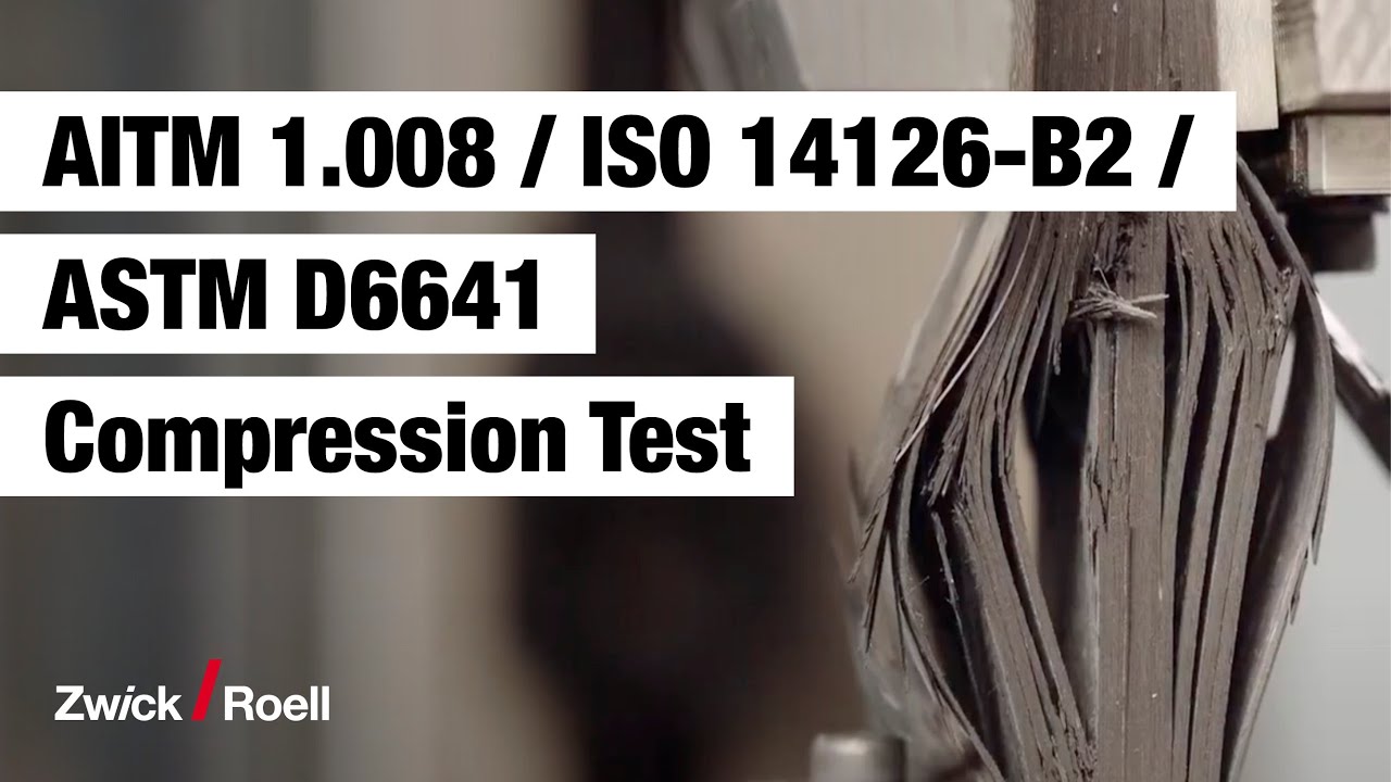 Compression Test to AITM 1.008, ISO 14126-B2, ASTM D6641 - YouTube