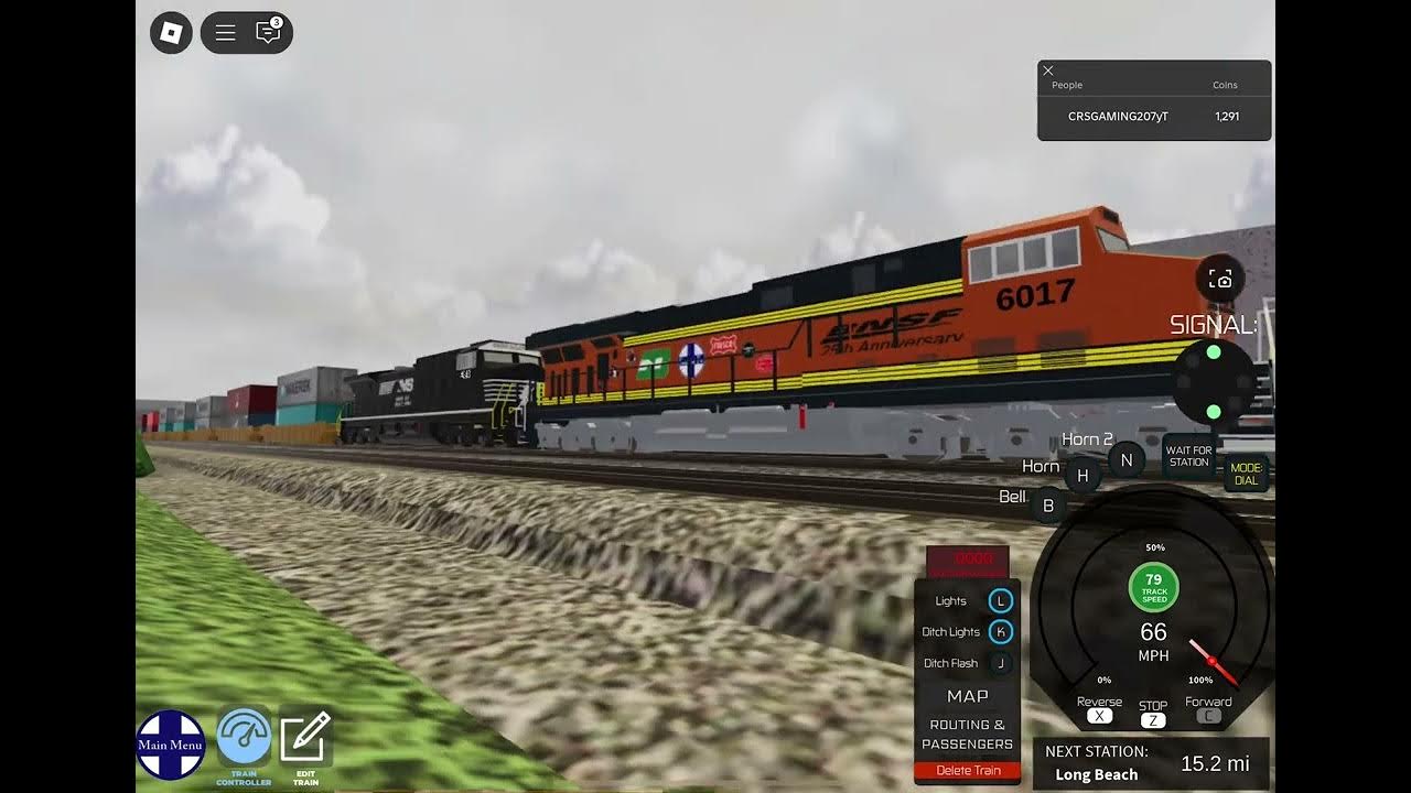 Massive horns how from BNSF intermodal in SoCal train simulator - YouTube