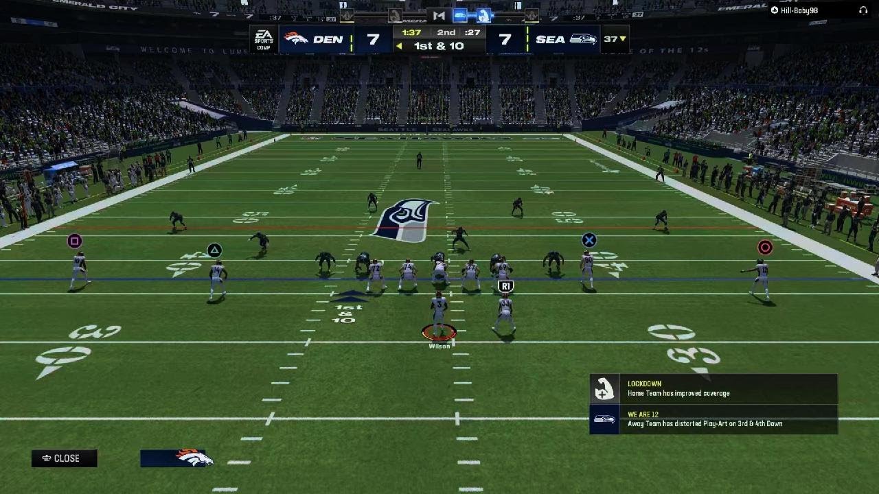 Madden NFL 24 Lets ride Russ bus scramble throw to Dulcich - YouTube