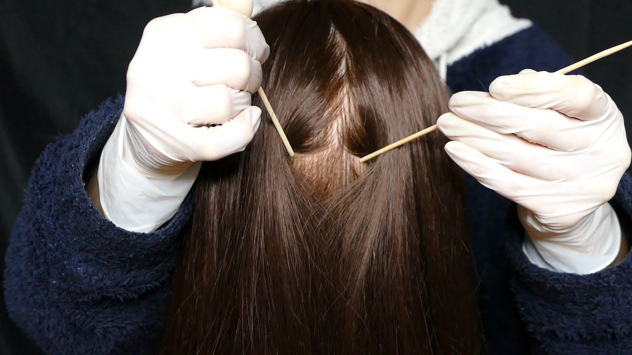 ASMR | LICE CHECK with Gloves and Wooden Sticks | NO TALKING - YouTube