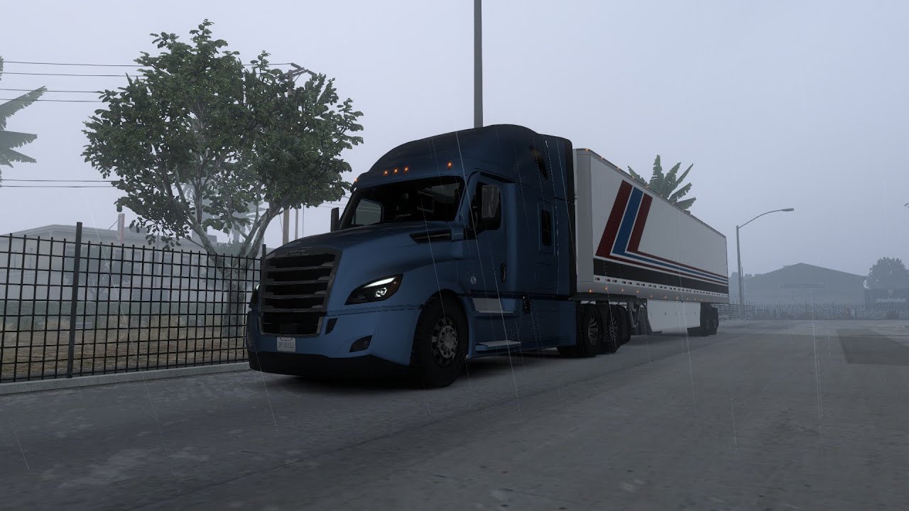 American Truck Simulator | ATS | Freightliner Cascadia | Rainy-Day Pick ...