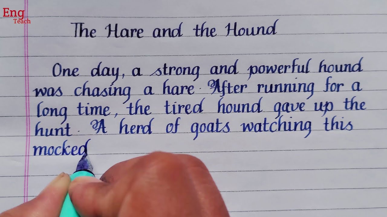 Moral Story : The Hare and the Hound | story writing | English ...