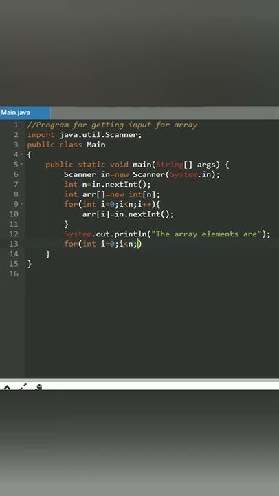Program For Getting Input For Arrayjava Coding Interview Programming Arraysinjava Youtube