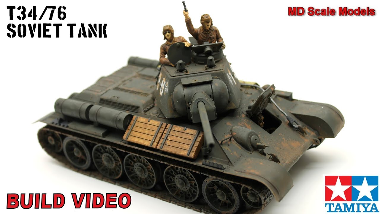 Build Video - T34/76 "Late" Russian Tank 1943 1/35 Tamiya - YouTube