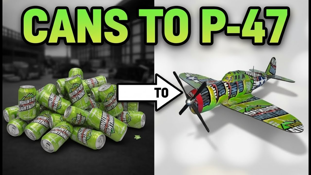 Terrific Soda Can Airplane: Recycled DIY homemade soda can plane P-47 ...