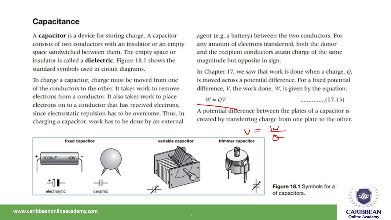 Capacitance part 1 - CAPE PHYSICS UNIT 2 - YouTube