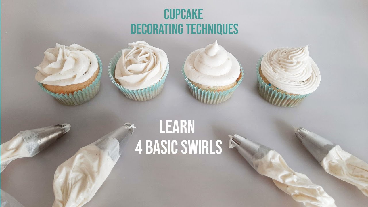 Cupcake swirls tutorial | 4 basic piping tips | Beginners cupcake ...