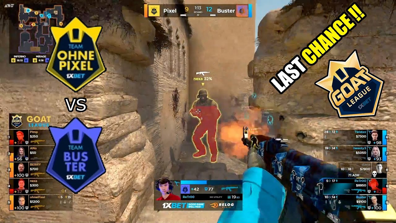 Team Buster vs Team Ohnepixel - HIGHLIGHTS - DUST2 - 1xBet GOAT League ...