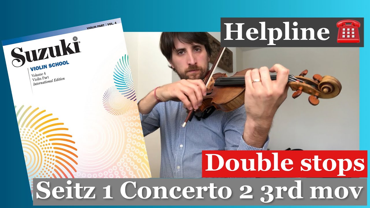 Seitz 1 - Concerto 2 3rd mov double stops tutorial - YouTube