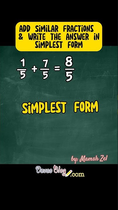 Add FRACTIONS and Write in SIMPLEST FORM #mathstricks #fractions #shortsyoutube - YouTube