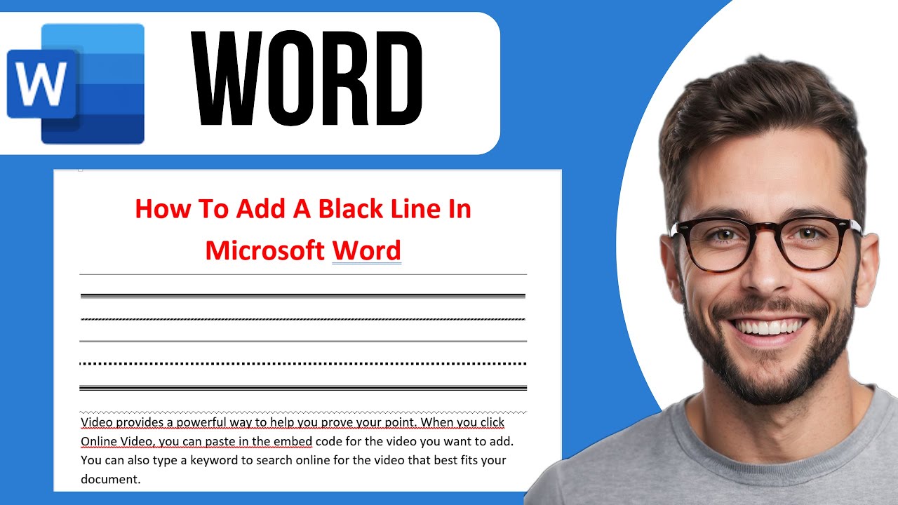 How To Add A Black Line In Microsoft Word - YouTube