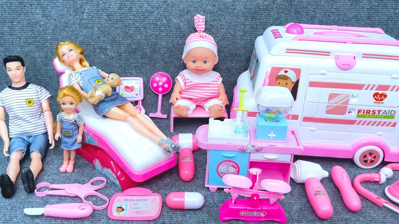 Satisfying with Unboxing Doctor Pregnant many baby Toys Collection ASMR ...