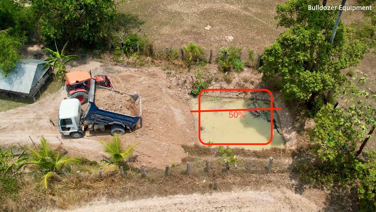 New Project Activities of small Trucks to clear the pond and the ...