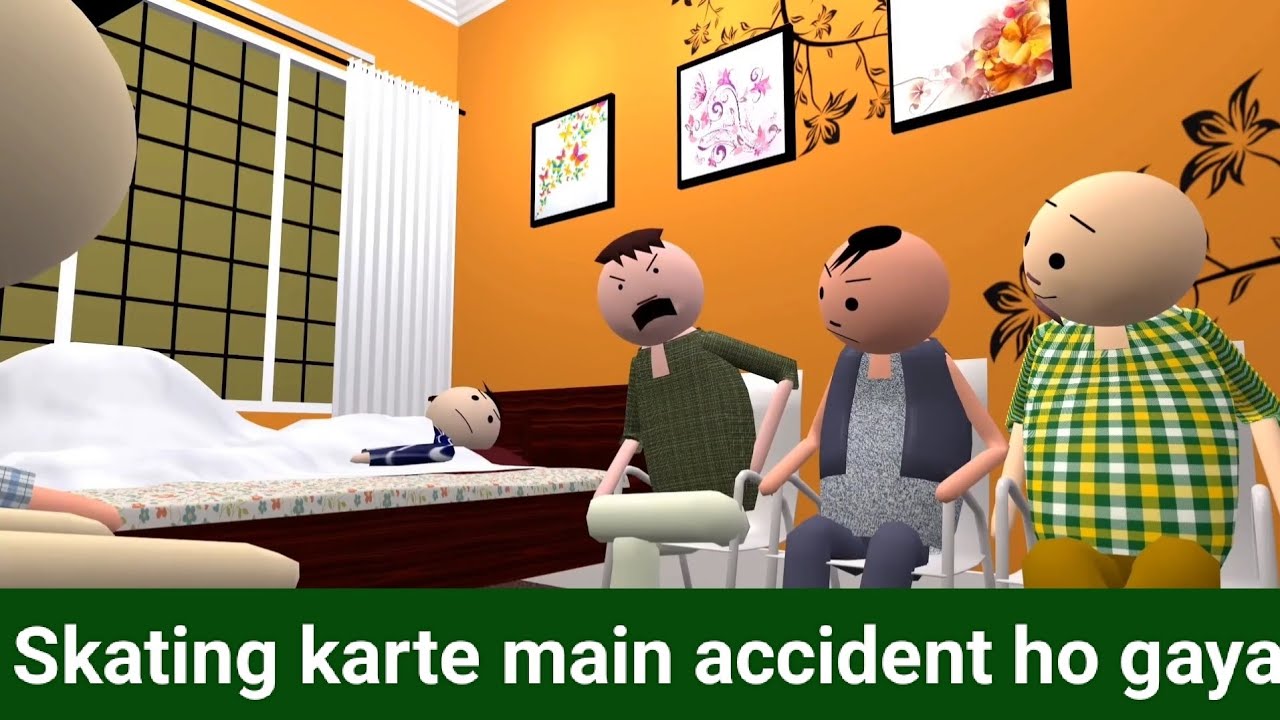 SKATING KARTE MAIN ACCIDENT HO GAYA RABBA RABBA #comedy #CARTOON # ...