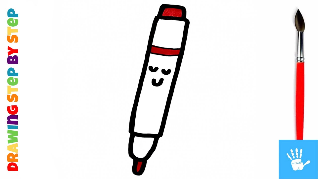 How To Draw a Cute Marker for Children - YouTube