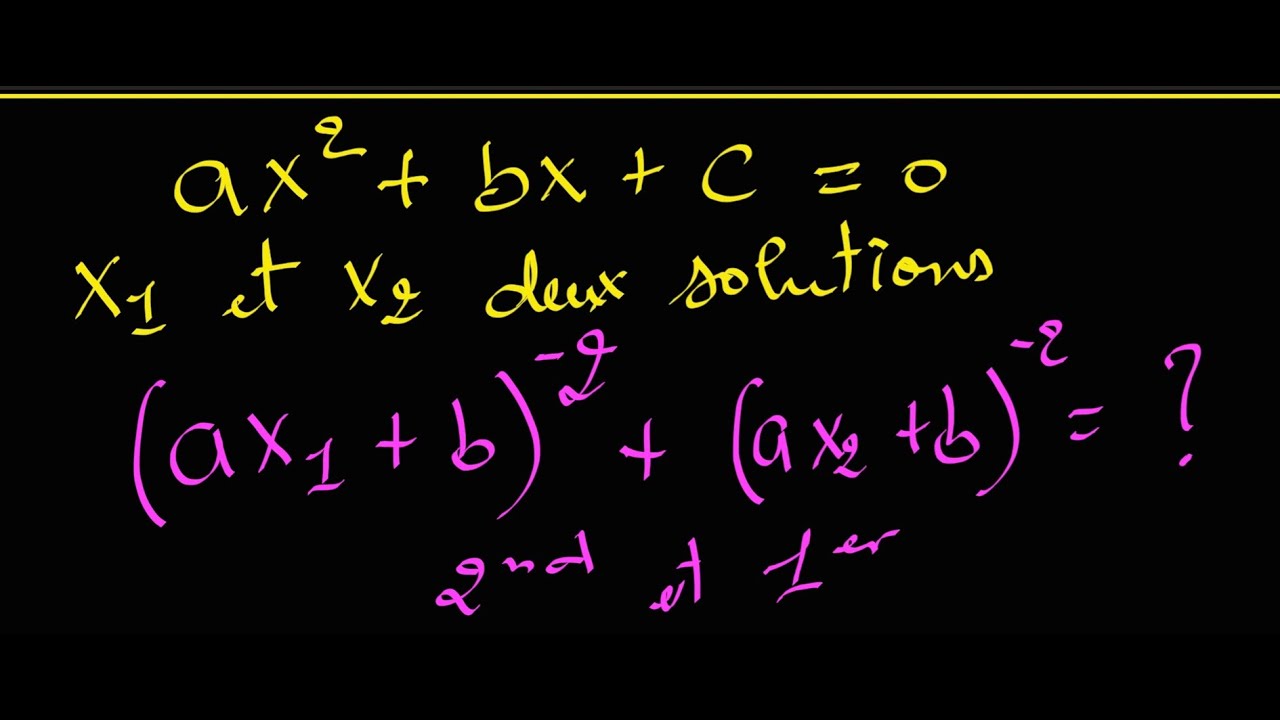 Une expression d'une équation du second degré. - YouTube