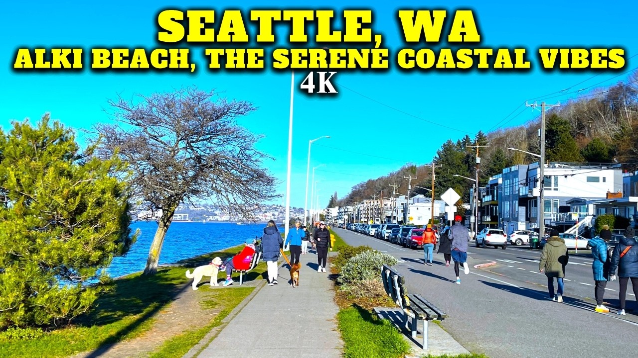 4K Walking Tour of ALKI BEACH SEATTLE | Breathtaking WATERFRONT Views ...