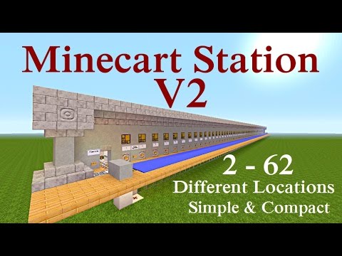 Minecraft Tutorial : V2 Minecart Station 2-62 Tracks - YouTube