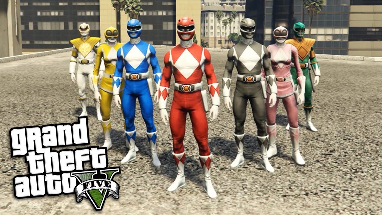 GTA 5 Mods - POWER RANGERS MOD w/ WEAPONS (GTA 5 Mods Gameplay) - YouTube