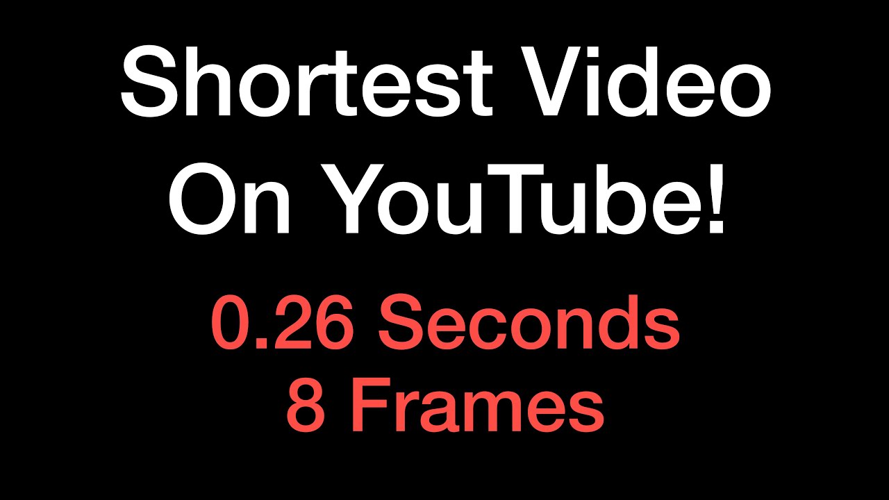Shortest Video On YouTube (0.26 Seconds, 8 Frames) - YouTube