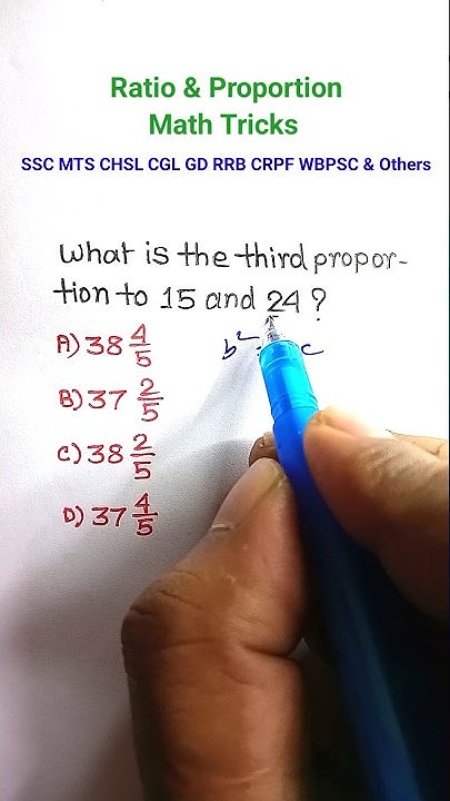 Ratio Proportion | Ratio & Proportion Math Tricks| SSC CGL MTS CHSL WB PSC FOOD || #shorts - YouTube