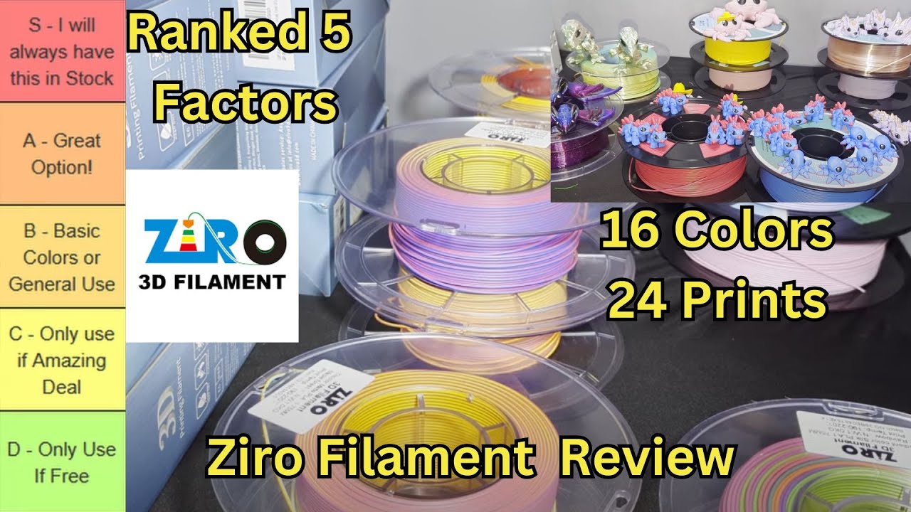 ULTIMATE Ziro PLA Filament Review - 24+ Prints Tested! PLA, Silk, Matte ...