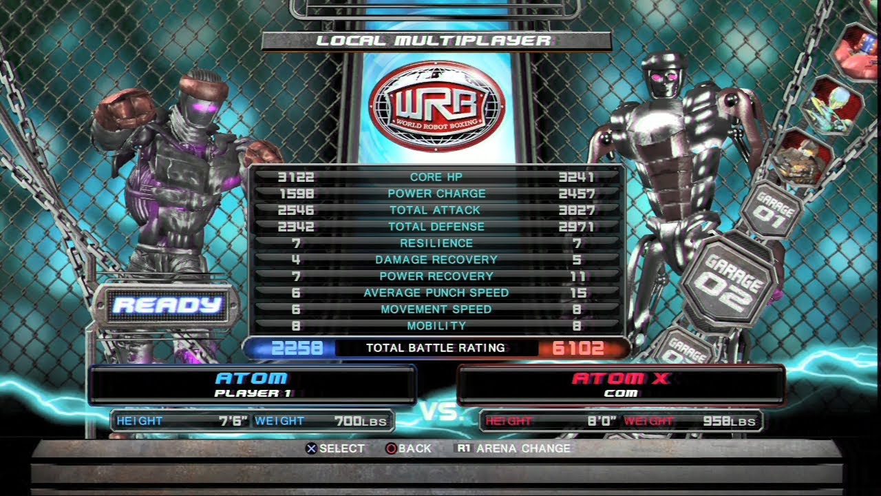 REAL STEEL THE VIDEO GAME - ATOM DARK vs ATOM X (WRB ARENA) - YouTube