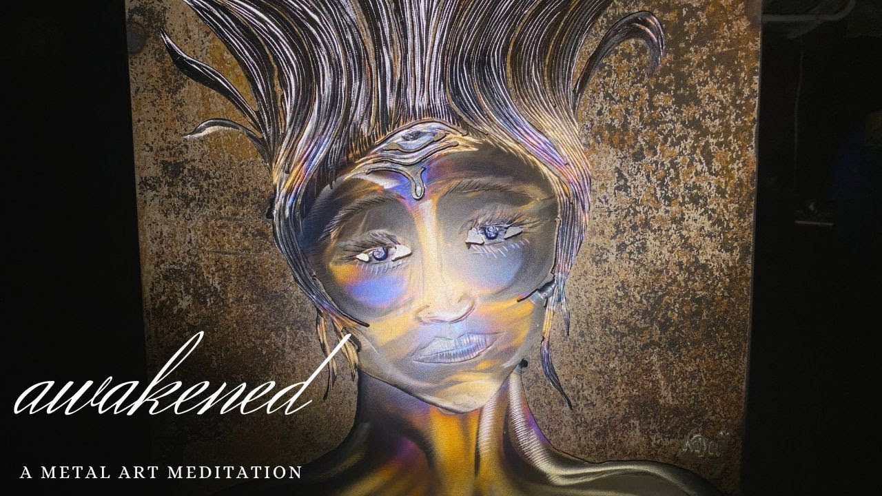 Metal Art Frame: painting with tools - YouTube