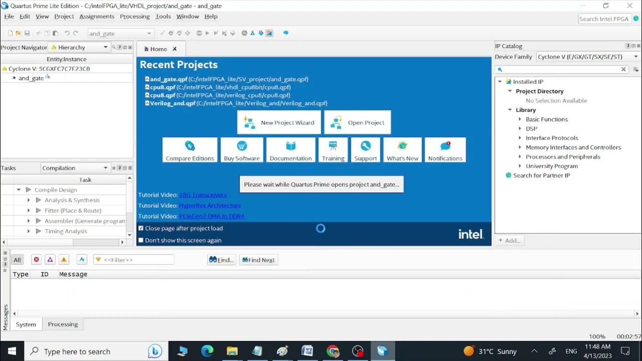 Compile And Run Simulation In Quartus Prime For Verilog And Vhdl Rtl Codes With Testbench And