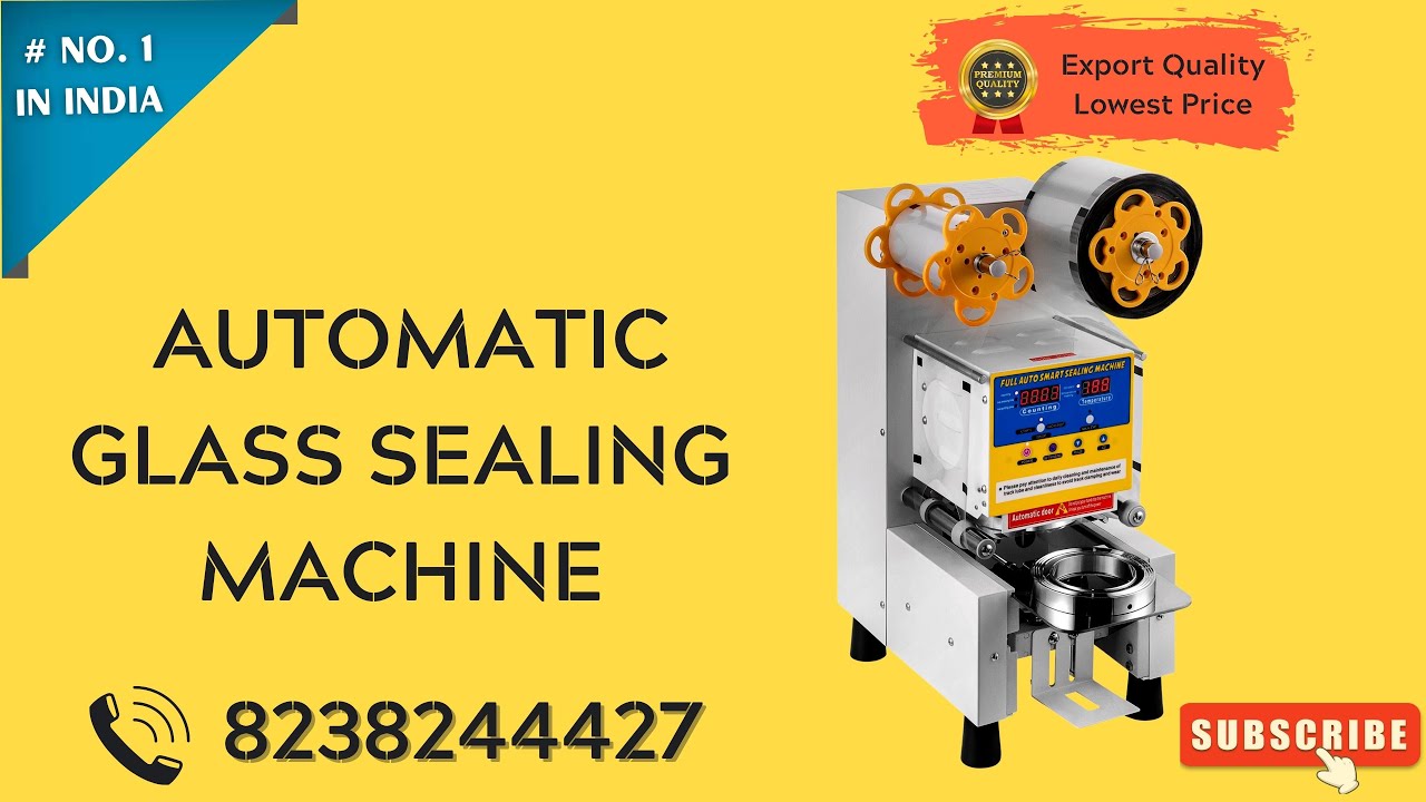 Semi auto glass sealing machine, cup sealer - YouTube