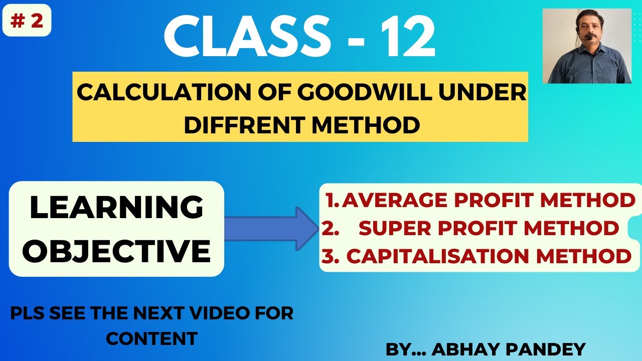 Partnership | Methods of Goodwill Calculation | Account | Avg. profit ...