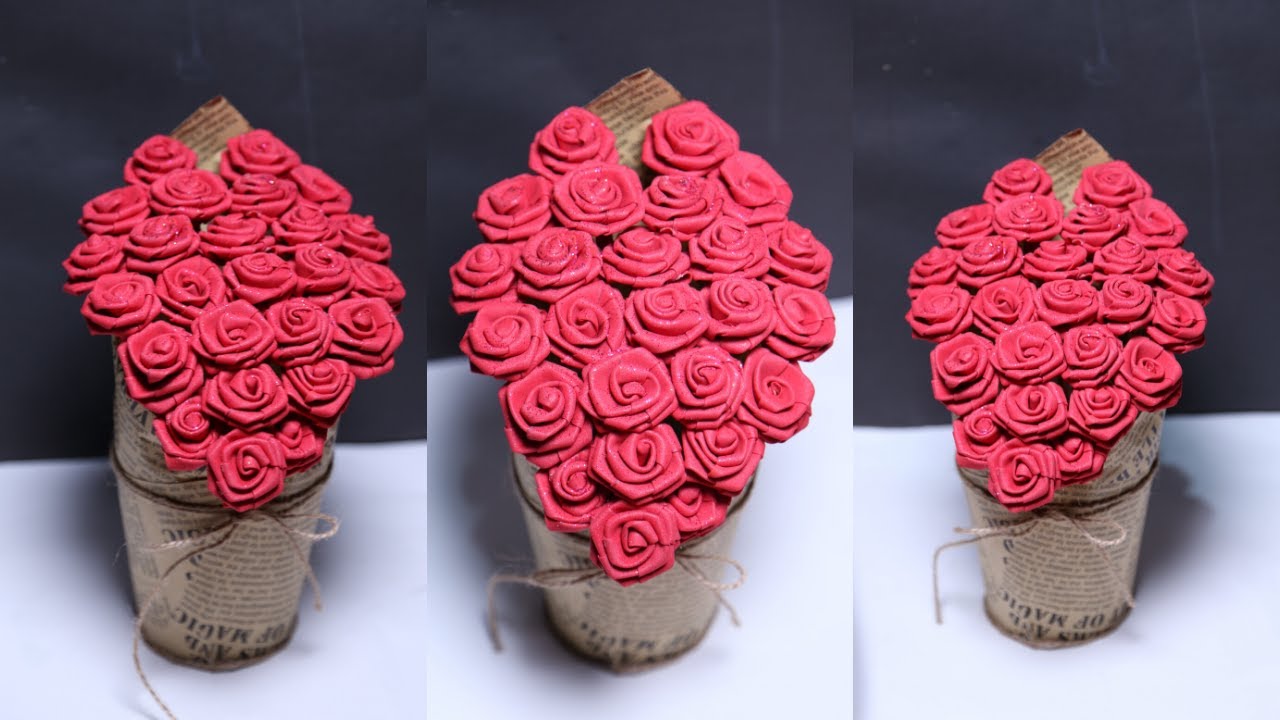 DIY glitter Foam Flower Eva foam | flor de eva - YouTube