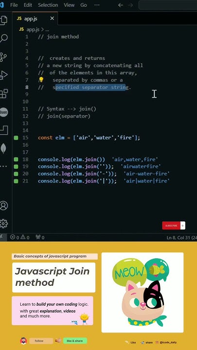 Javascript Join Method Shorts Ytshorts Viral Youtube