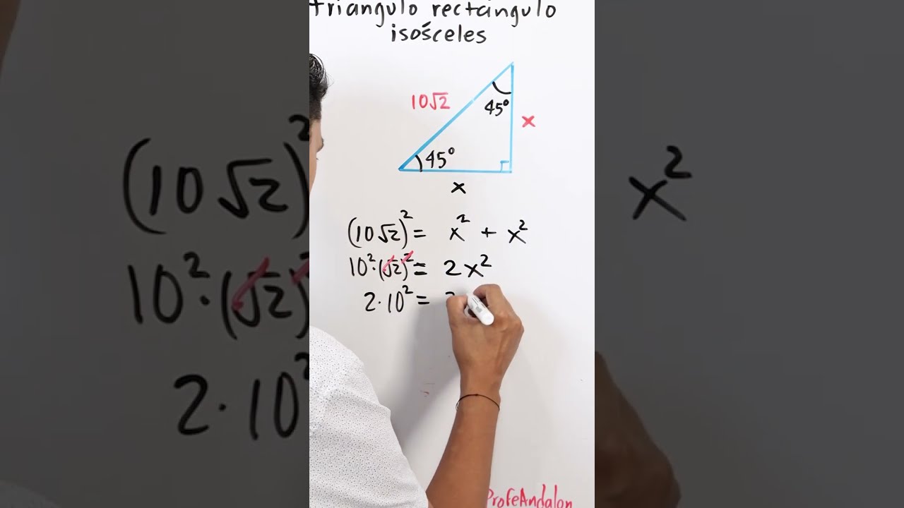Triángulo rectángulo isósceles | Pitágoras | Profe Andalón | Shorts ...
