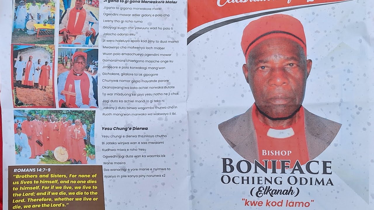 CELEBRATING THE LIFE OF BISHOP BONFACE ELKANA OCHIENG ODIMA. - YouTube