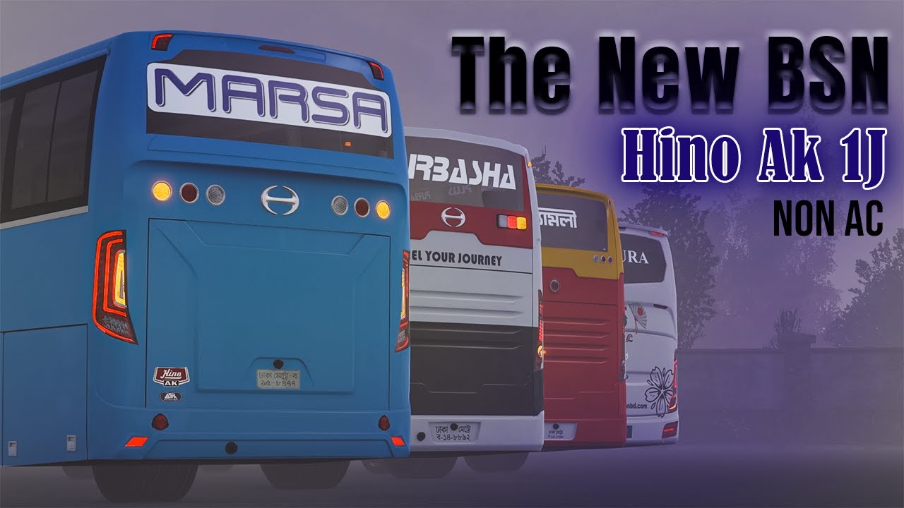 Reviewing The New BSN Hino Ak 1J Non Ac | ETS2 | BSN | BD Map | Bus Sim ...